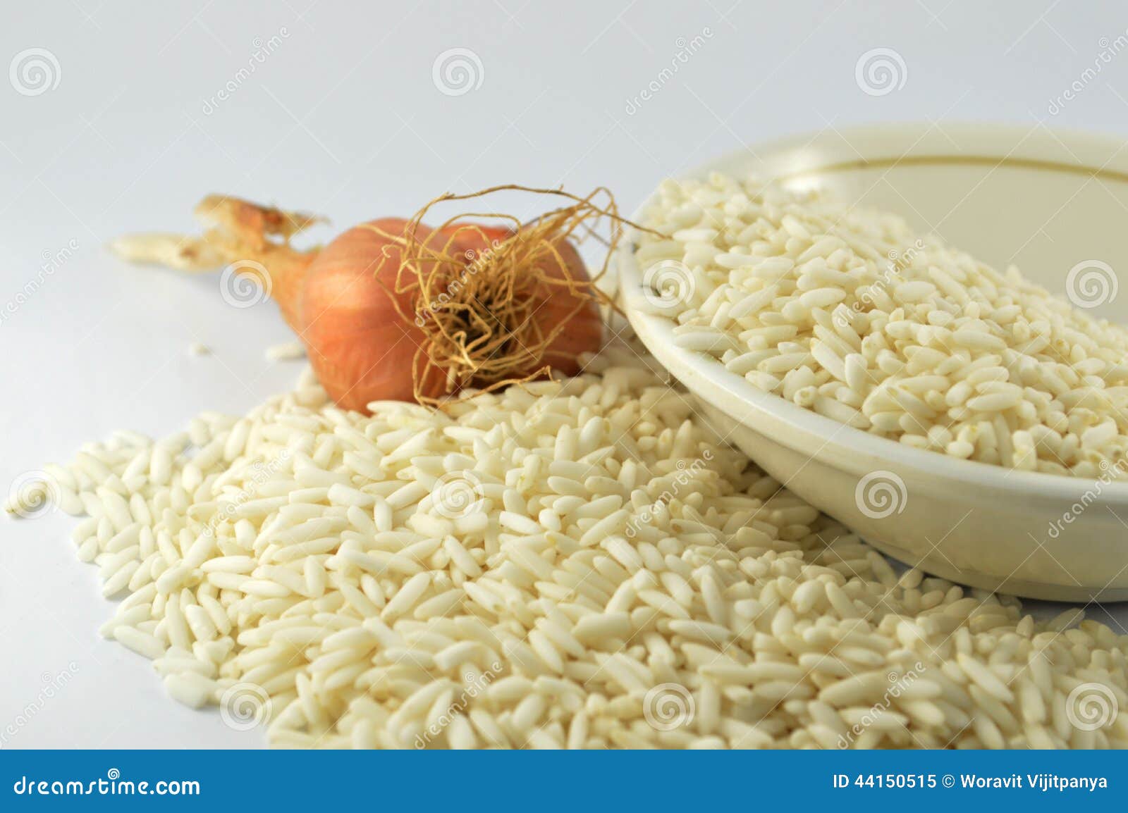 Rice and shallots stock image. Image of shallots, rice - 44150515