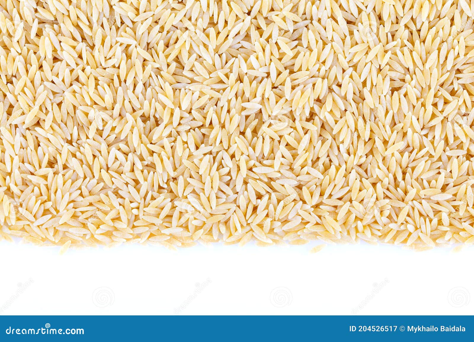 Rice-shaped Pasta Texture. Rice Shaped Pasta Isolated on White ...