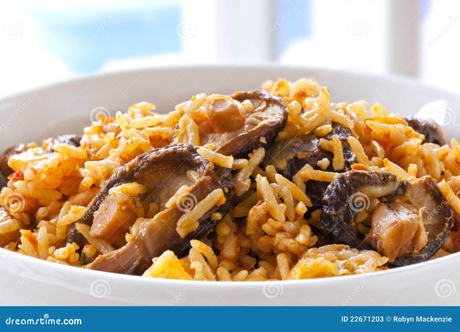 Rice with Shitake Mushrooms. Stock Image - Image of cuisine, jollof ...