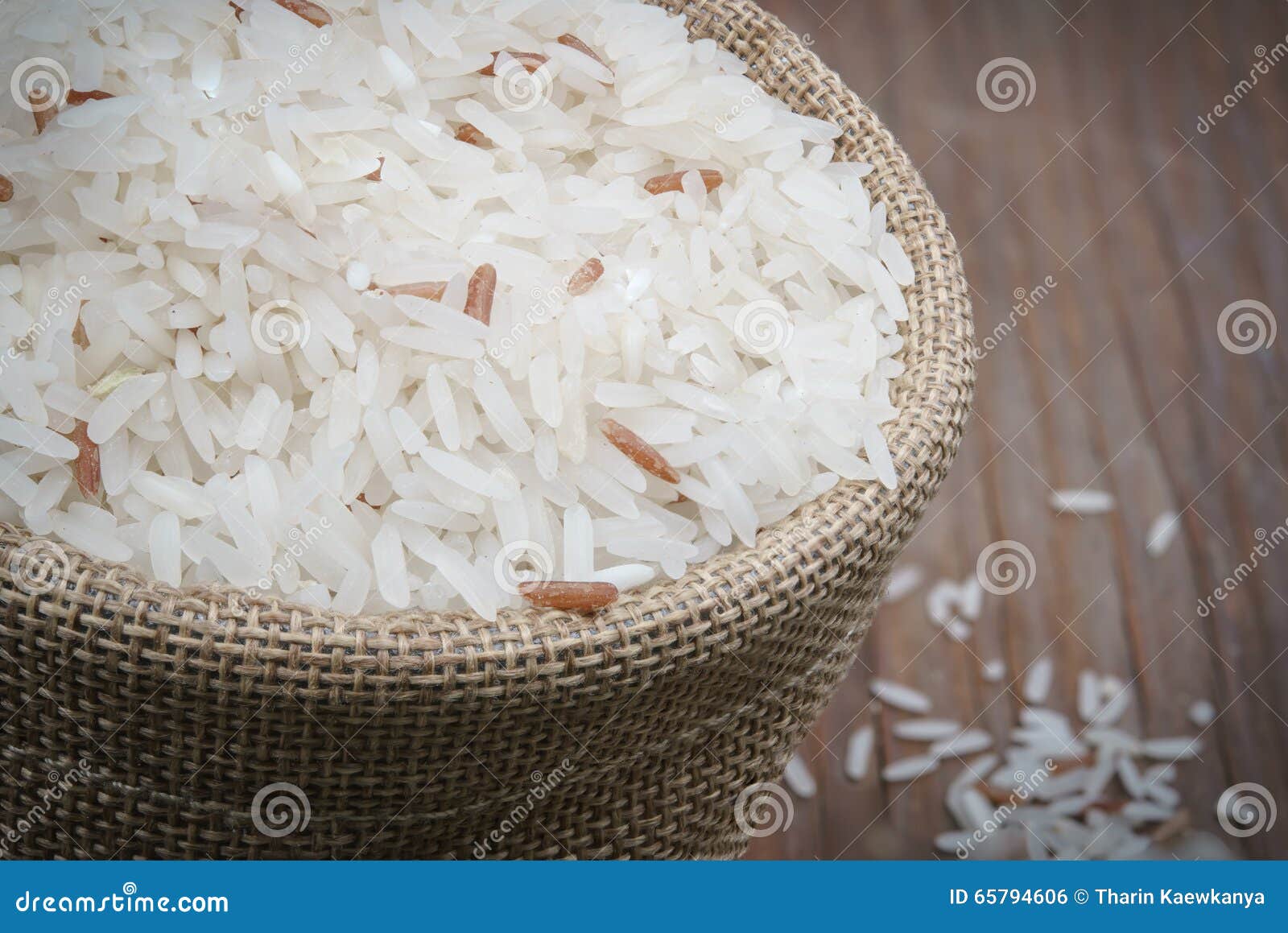 Rice in small sack stock photo. Image of rice, vegetarian - 65794606