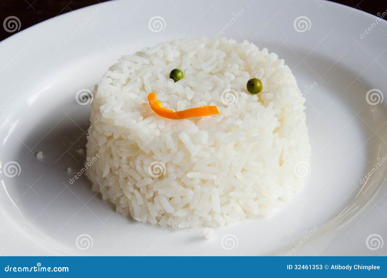 Rice smile on dish stock image. Image of nourishment - 32461353