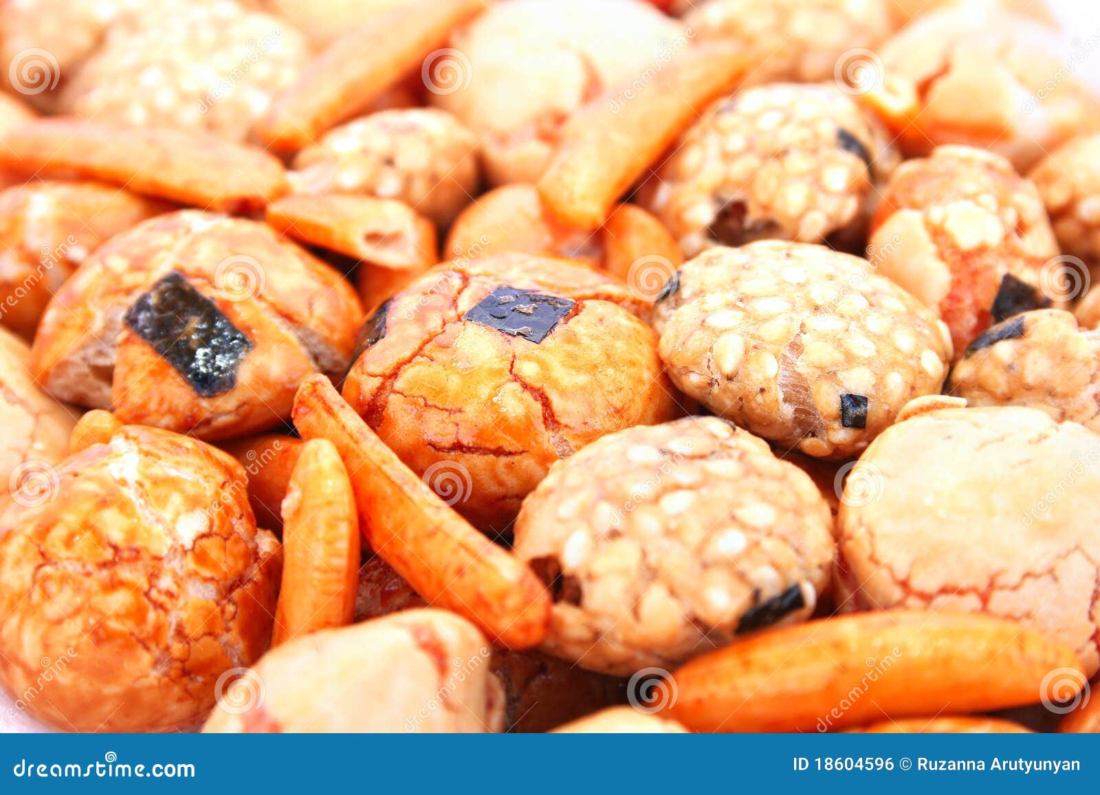 Rice snack stock photo. Image of crackers, coated, flavored - 18604596
