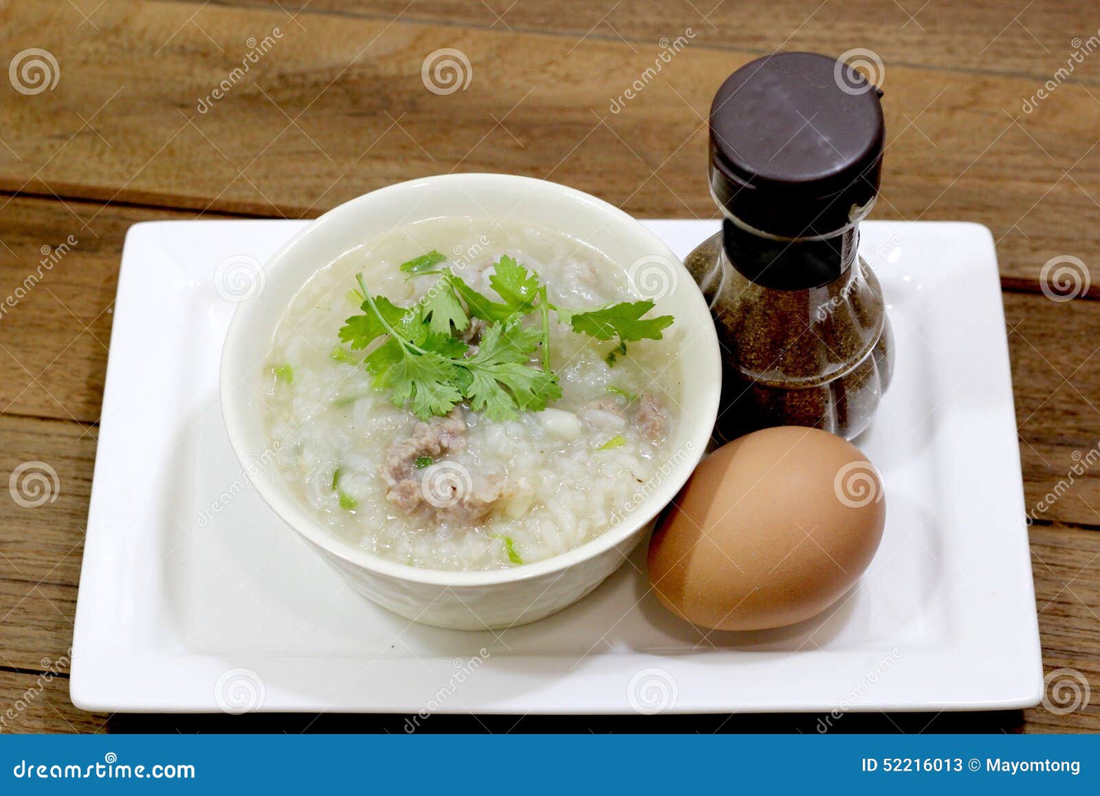 Rice Soup with pork stock image. Image of asia, nutrition - 52216013