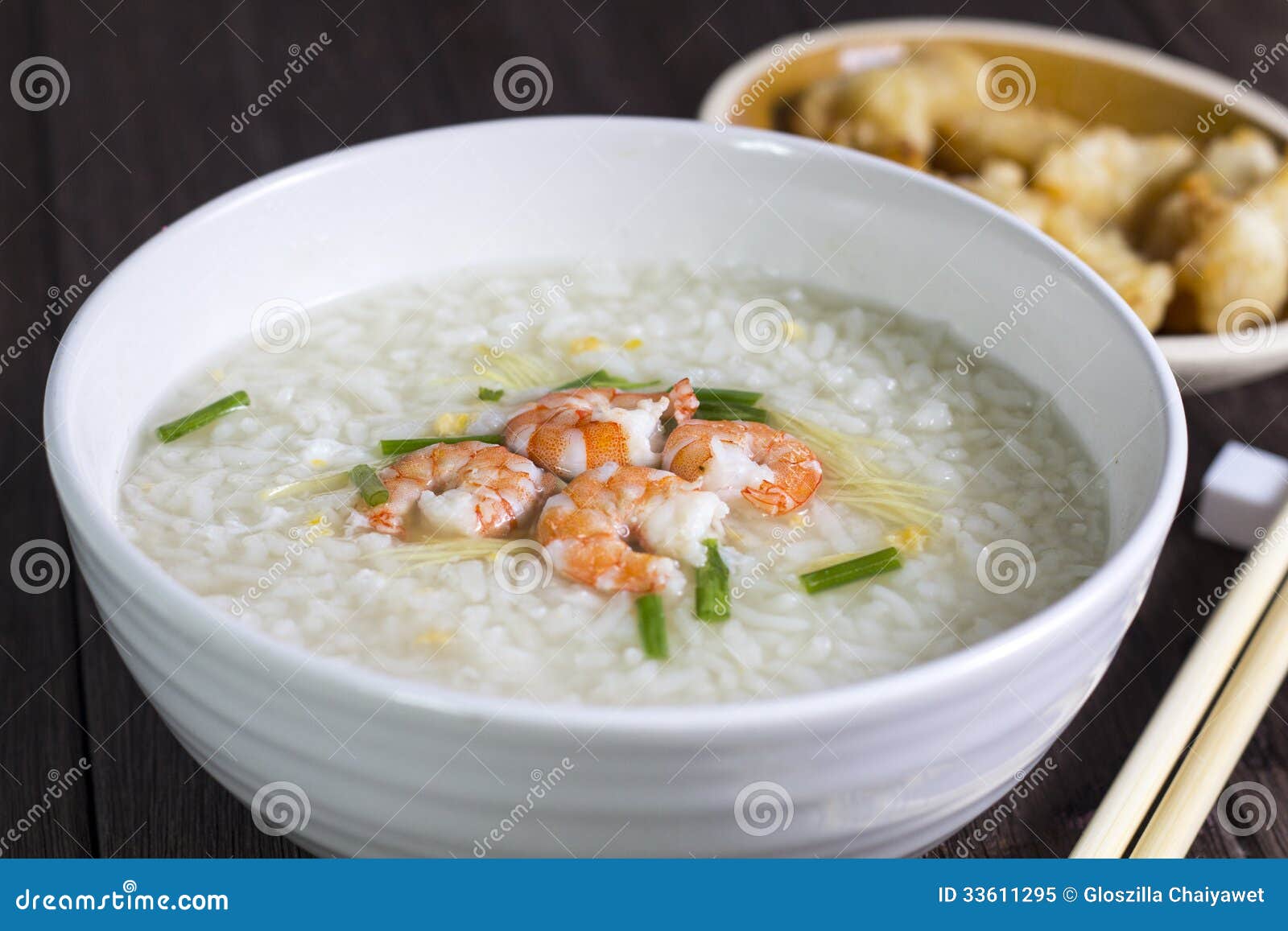 Rice soup with shrimp stock image. Image of boiled, rice - 33611295