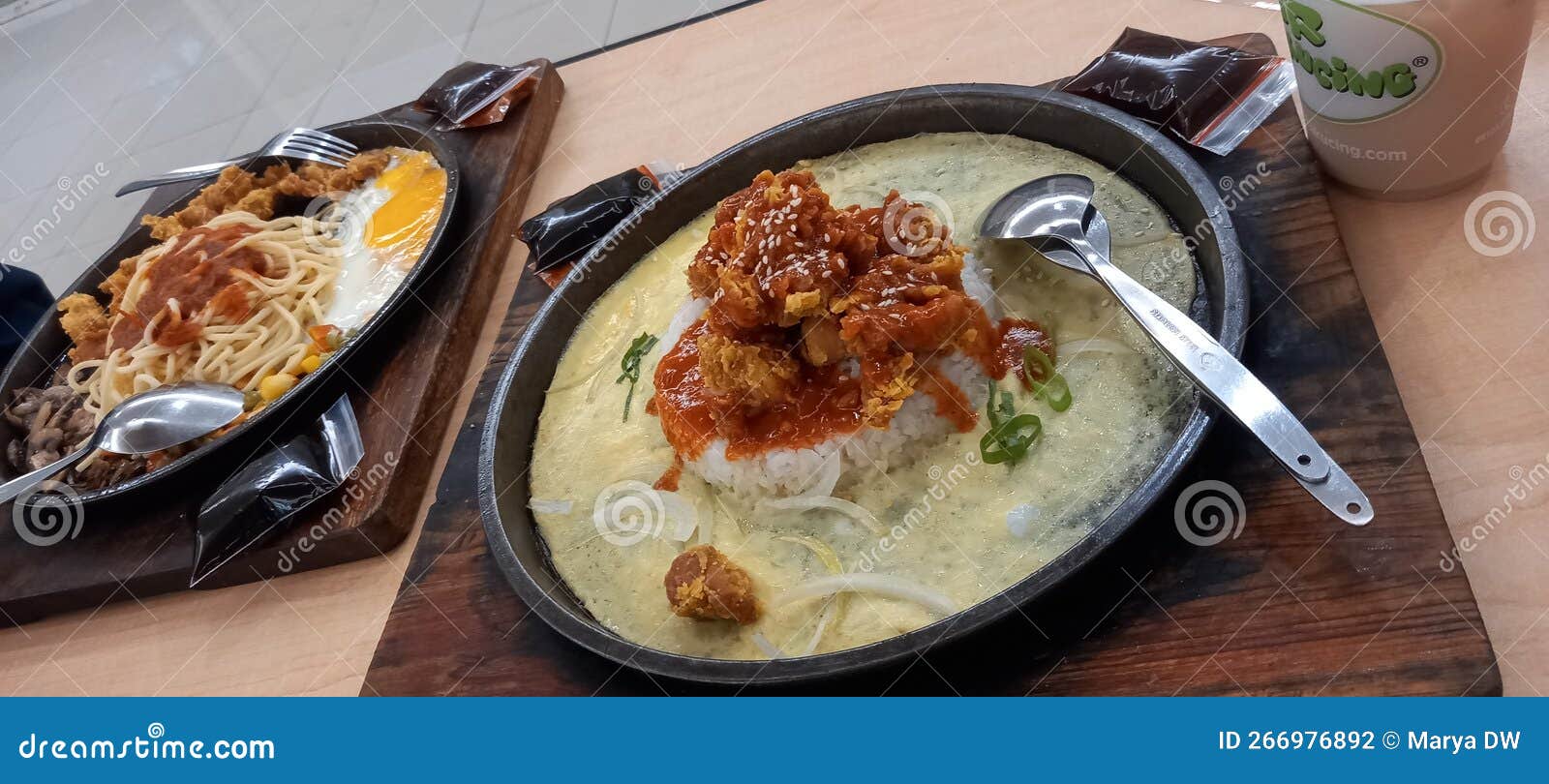 Rice and Spaghetti Hot Plate Editorial Photography - Image of curry ...