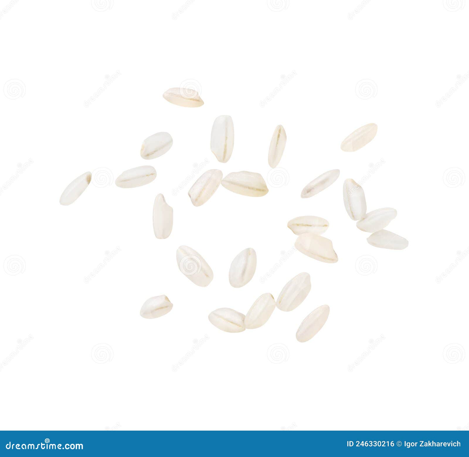Rice Spilled on White Background Stock Photo - Image of main ...