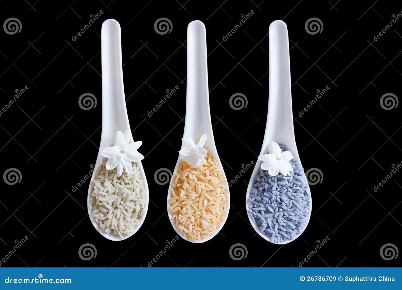 Rice in spoons stock image. Image of processed, eating - 26786709