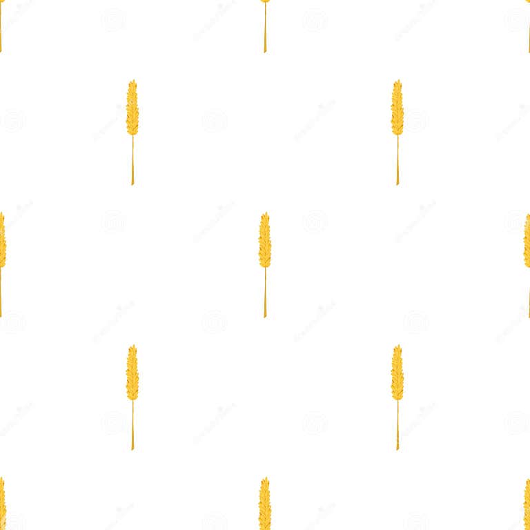 Rice Stalk Pattern Seamless Vector Stock Vector - Illustration of white ...