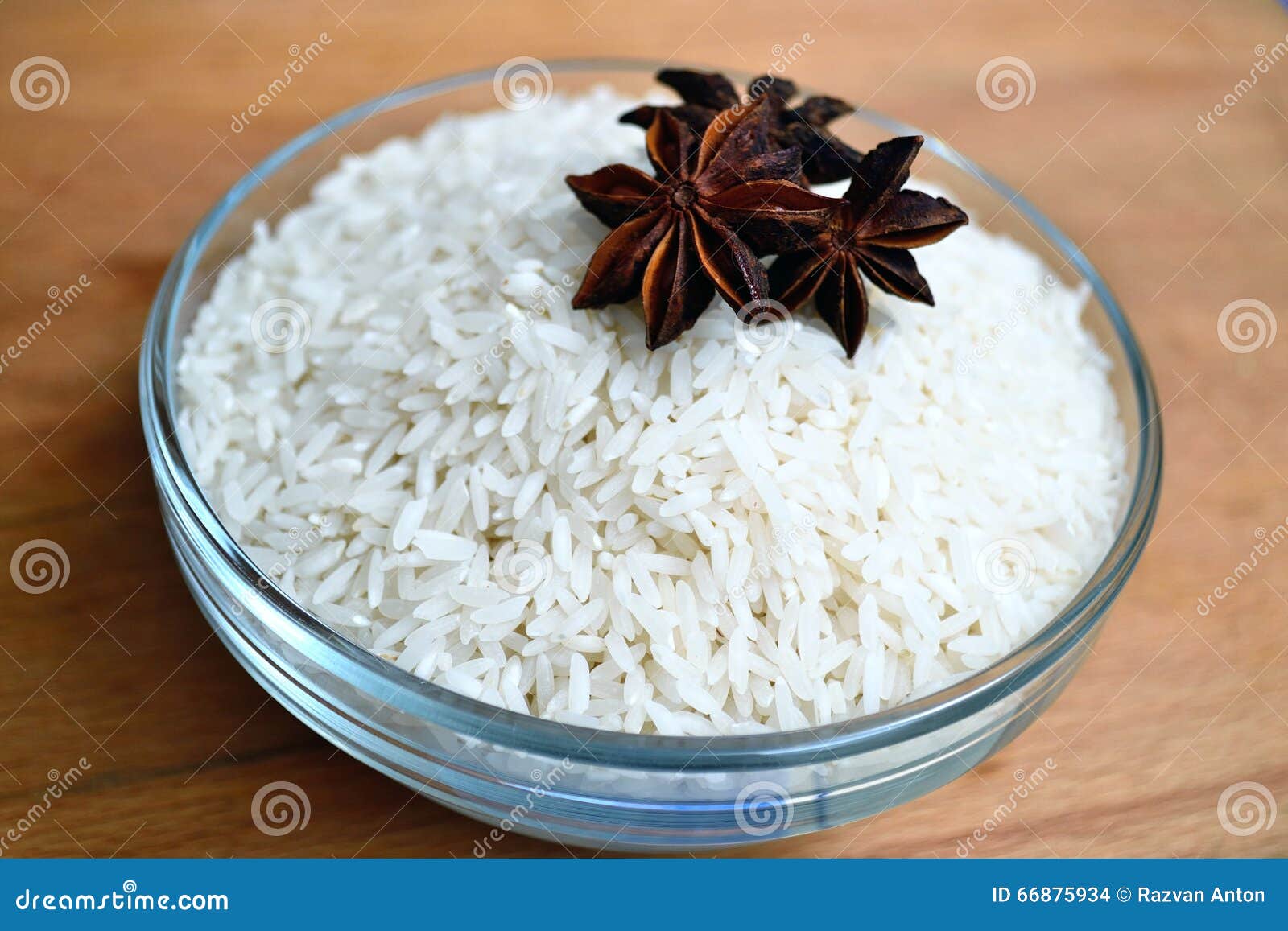 Rice with star anise stock photo. Image of glass, rice - 66875934