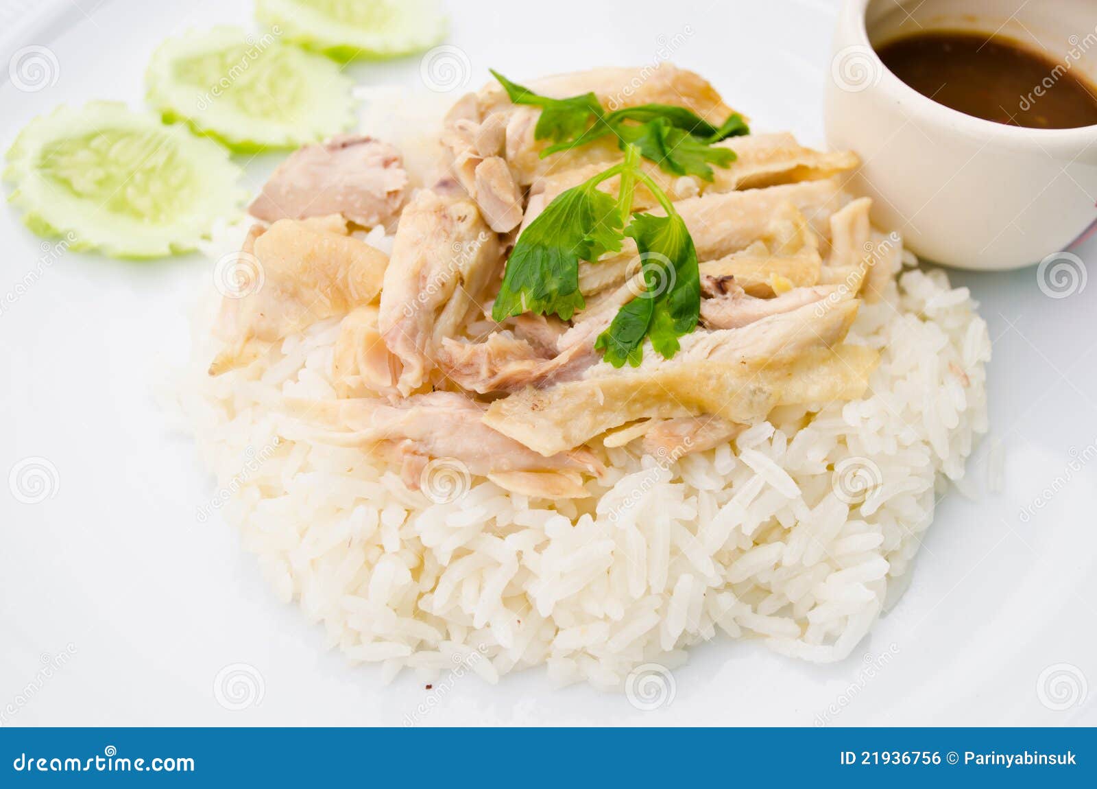 Rice Steamed with Chicken Soup Stock Photo - Image of chicken, asia ...