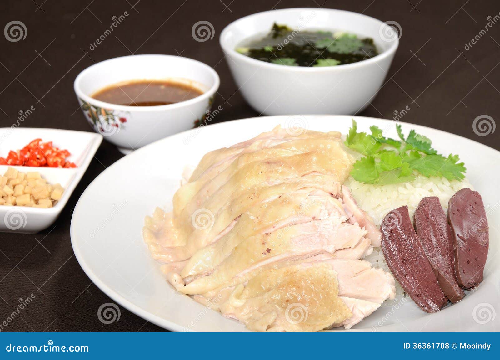 Rice Steamed with Chicken Soup Stock Photo - Image of culture, chinese ...