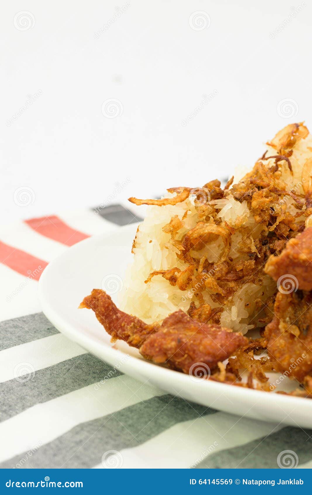 Rice sticky fried chicken stock image. Image of glutinous - 64145569