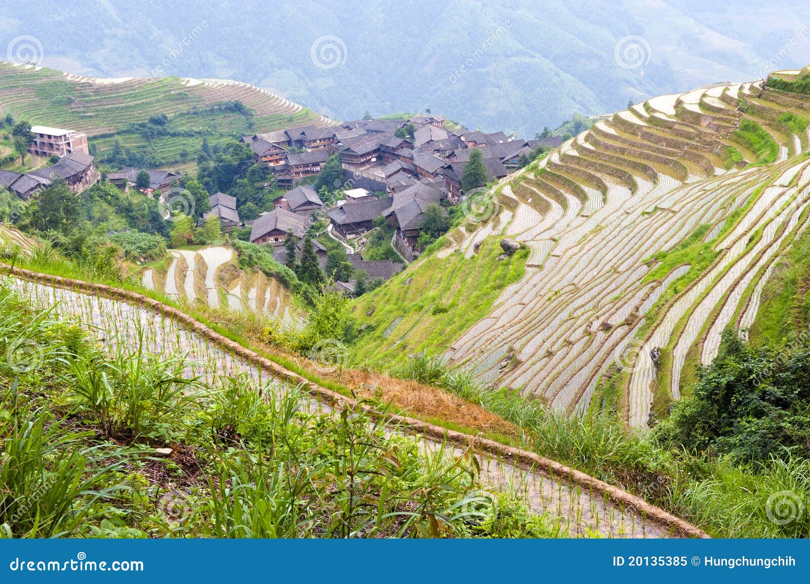 Rice terrace landscape stock image. Image of minority - 20135385