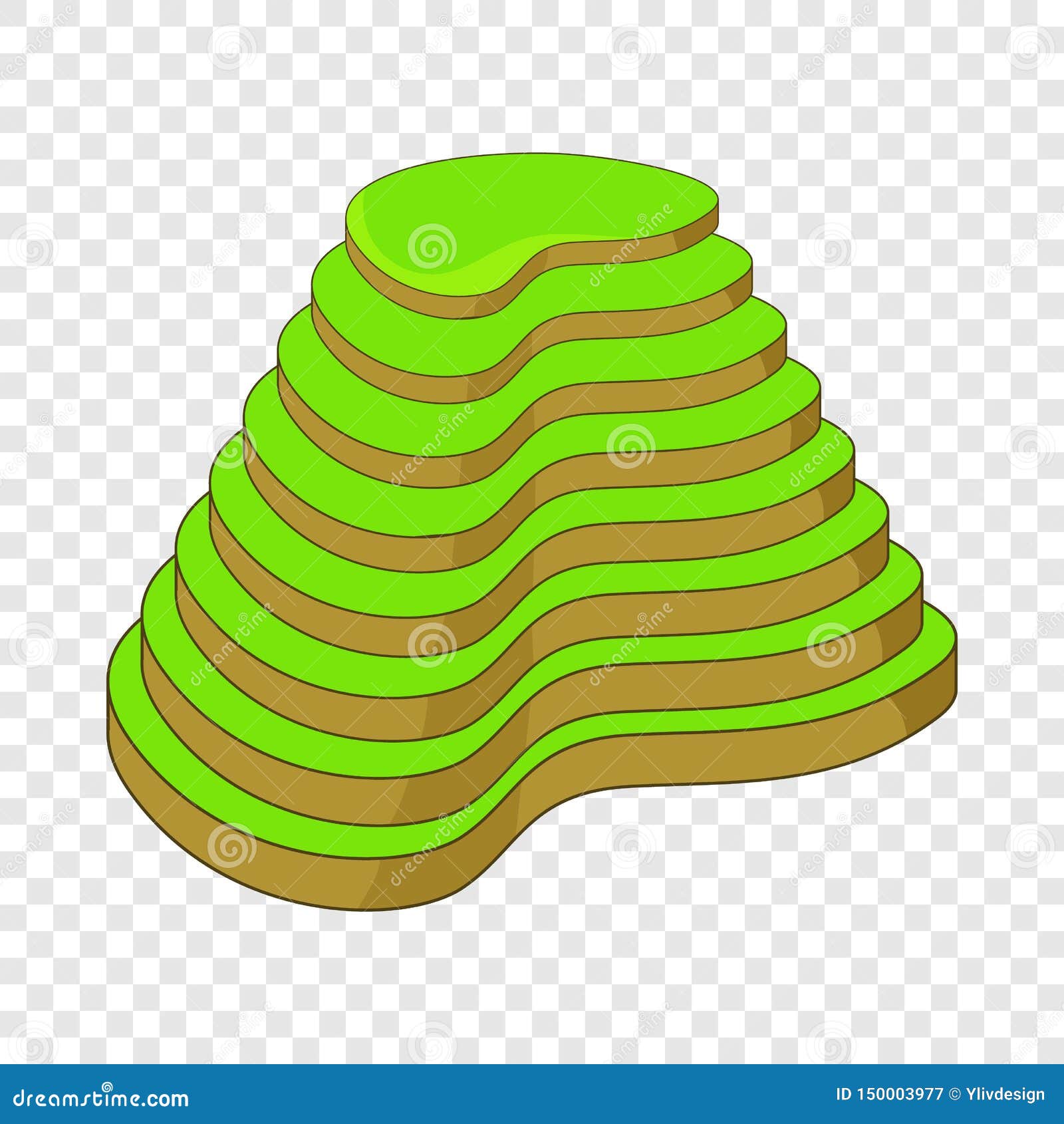 Rice Terraces Icon, Cartoon Style Stock Vector - Illustration of ...