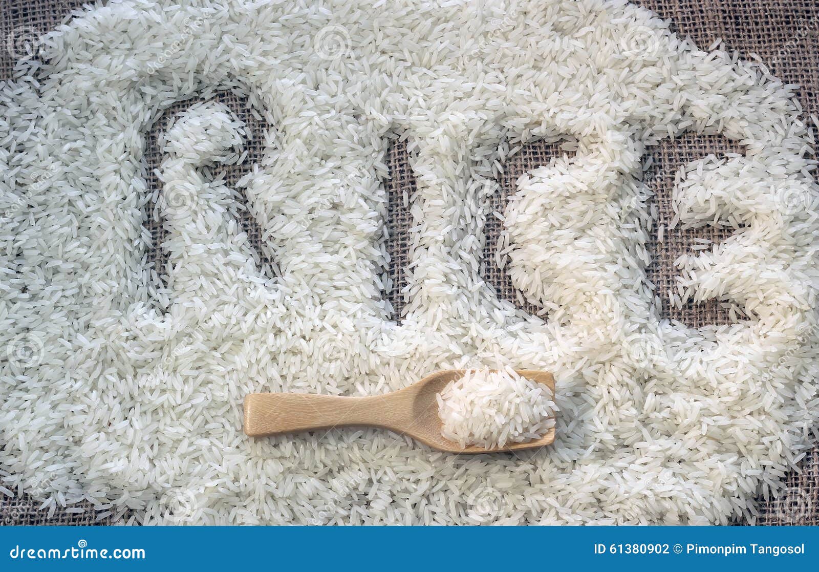 Rice stock photo. Image of light, dinner, burlap, background - 61380902