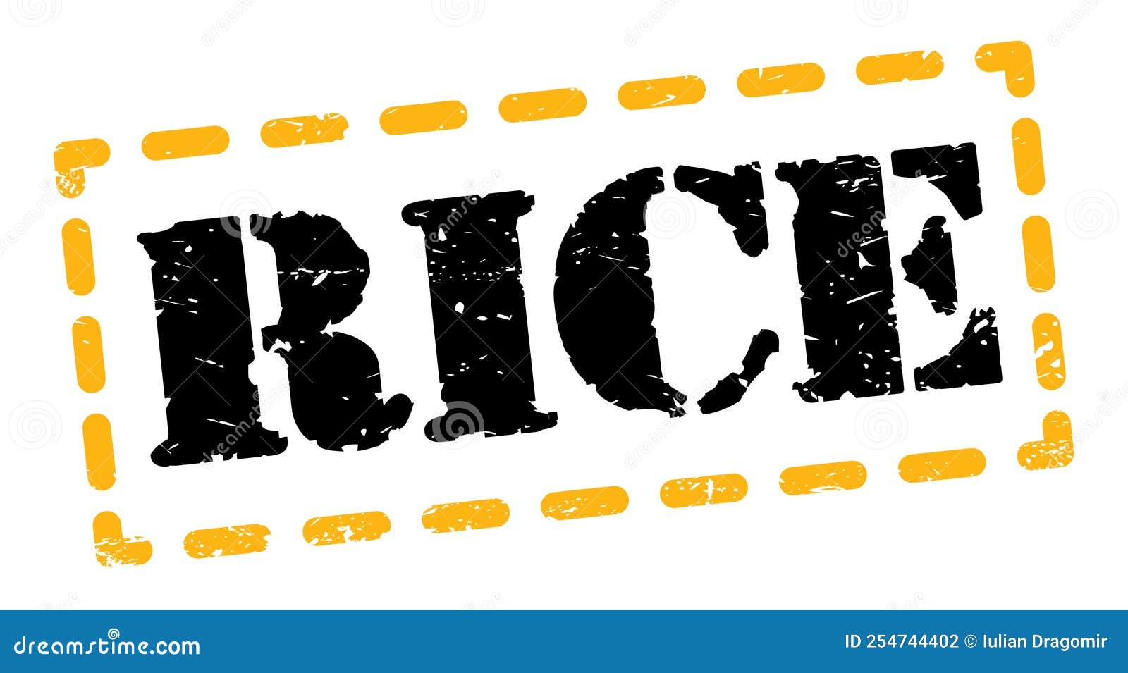 RICE Text Written on Yellow-black Stamp Sign Stock Illustration ...