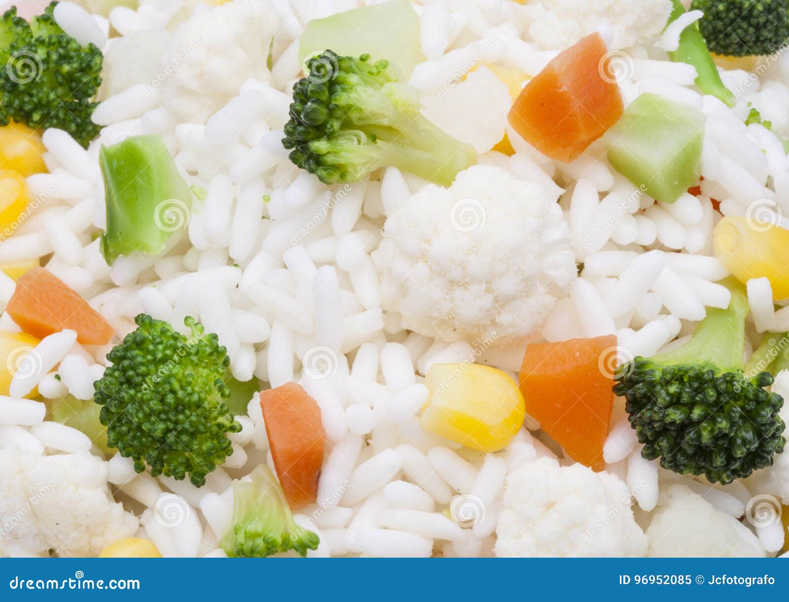 Rice Texture, with Broccoli, Cauliflower, Carrot and Stock Image ...