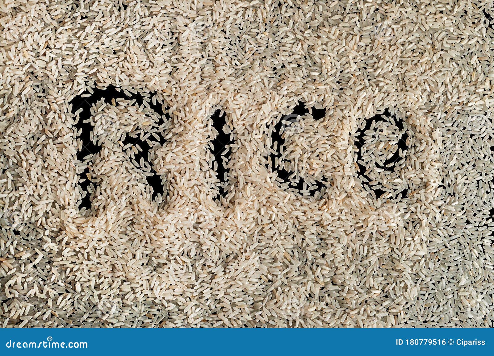 Rice Texture Word Written on Black Stock Photo - Image of closeup, food ...