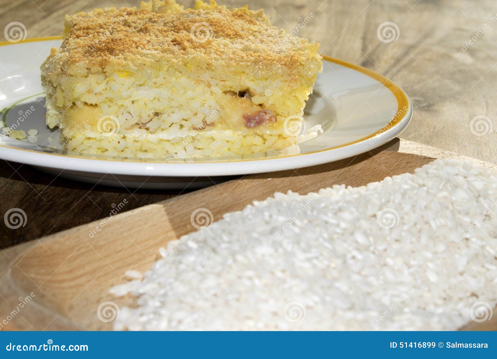 Rice timbale stock image. Image of gratin, rice, dish - 51416899