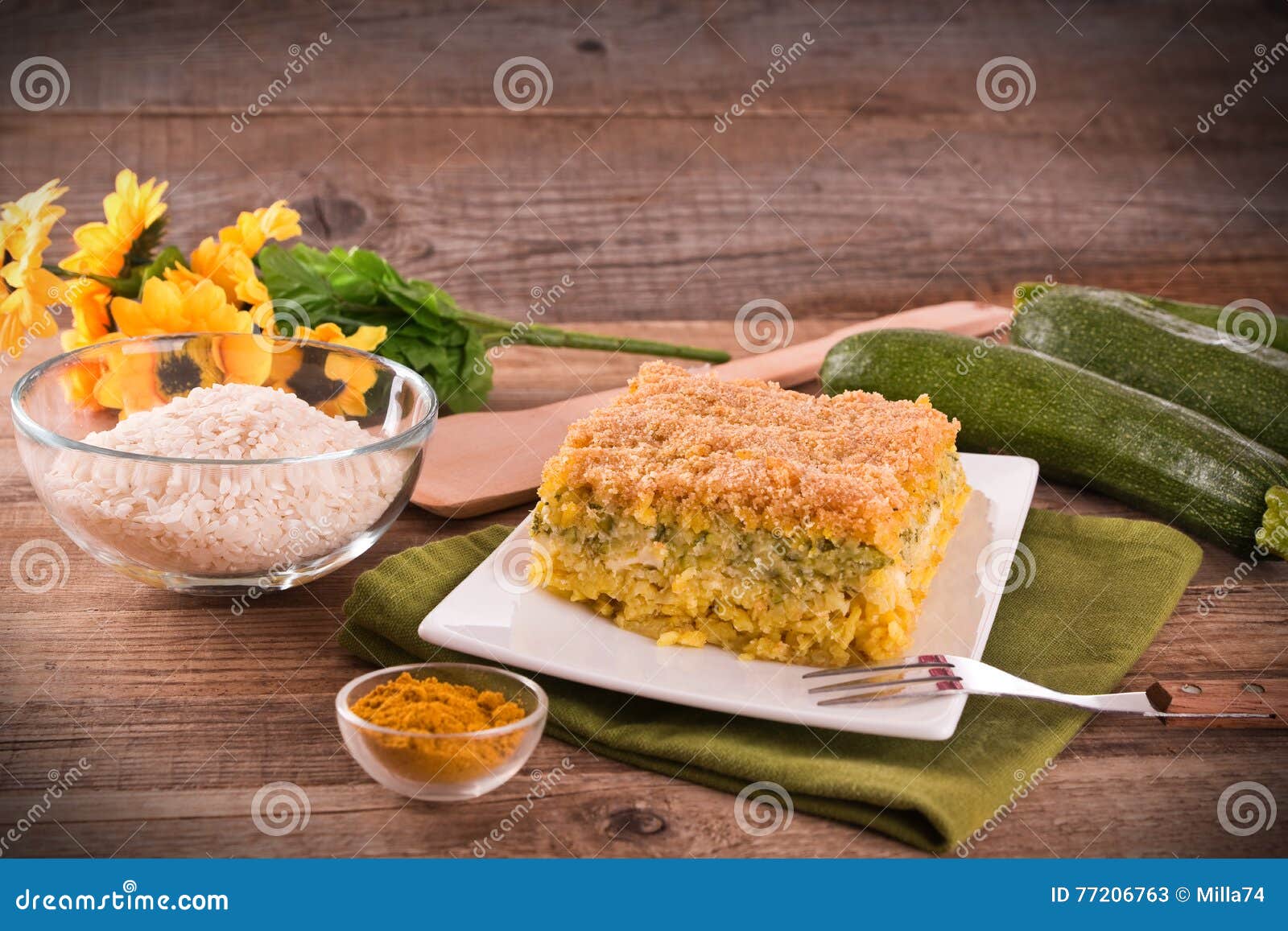 Rice Timbale with Zucchini. Stock Image - Image of filling, nutritious ...