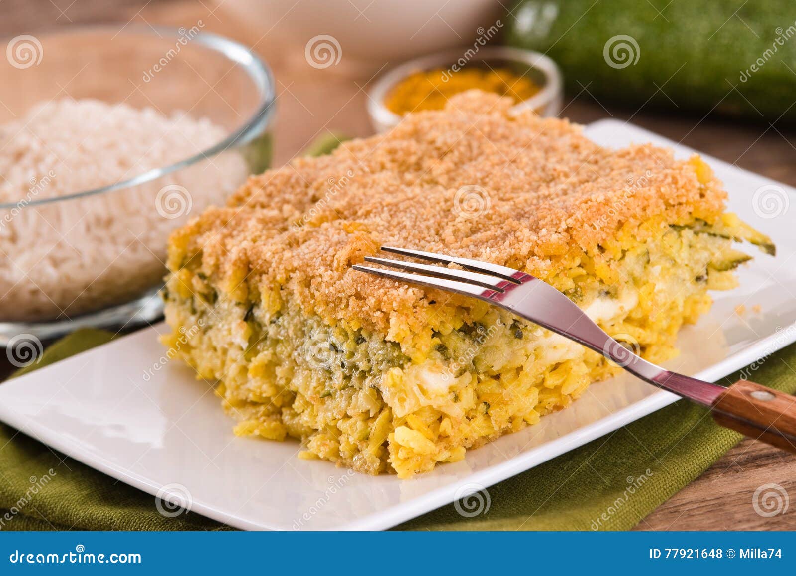 Rice Timbale with Zucchini. Stock Photo - Image of nutrition, eating ...