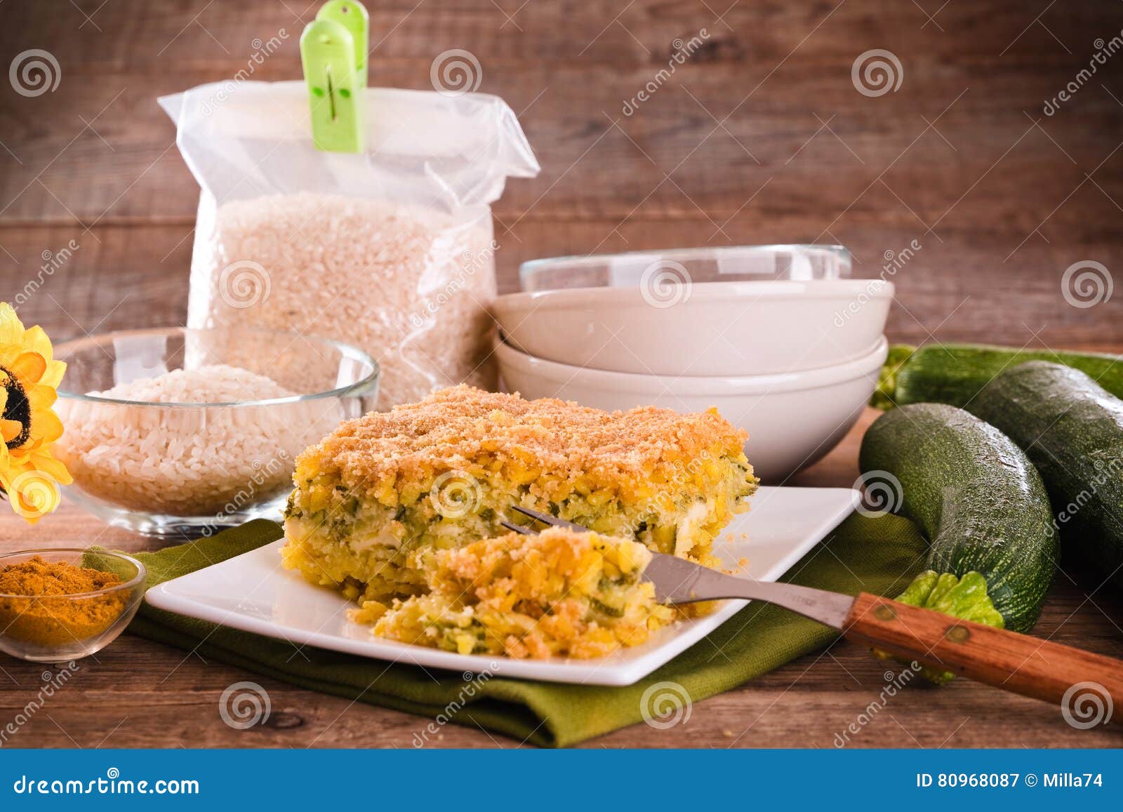 Rice Timbale with Zucchini. Stock Image - Image of delicious ...