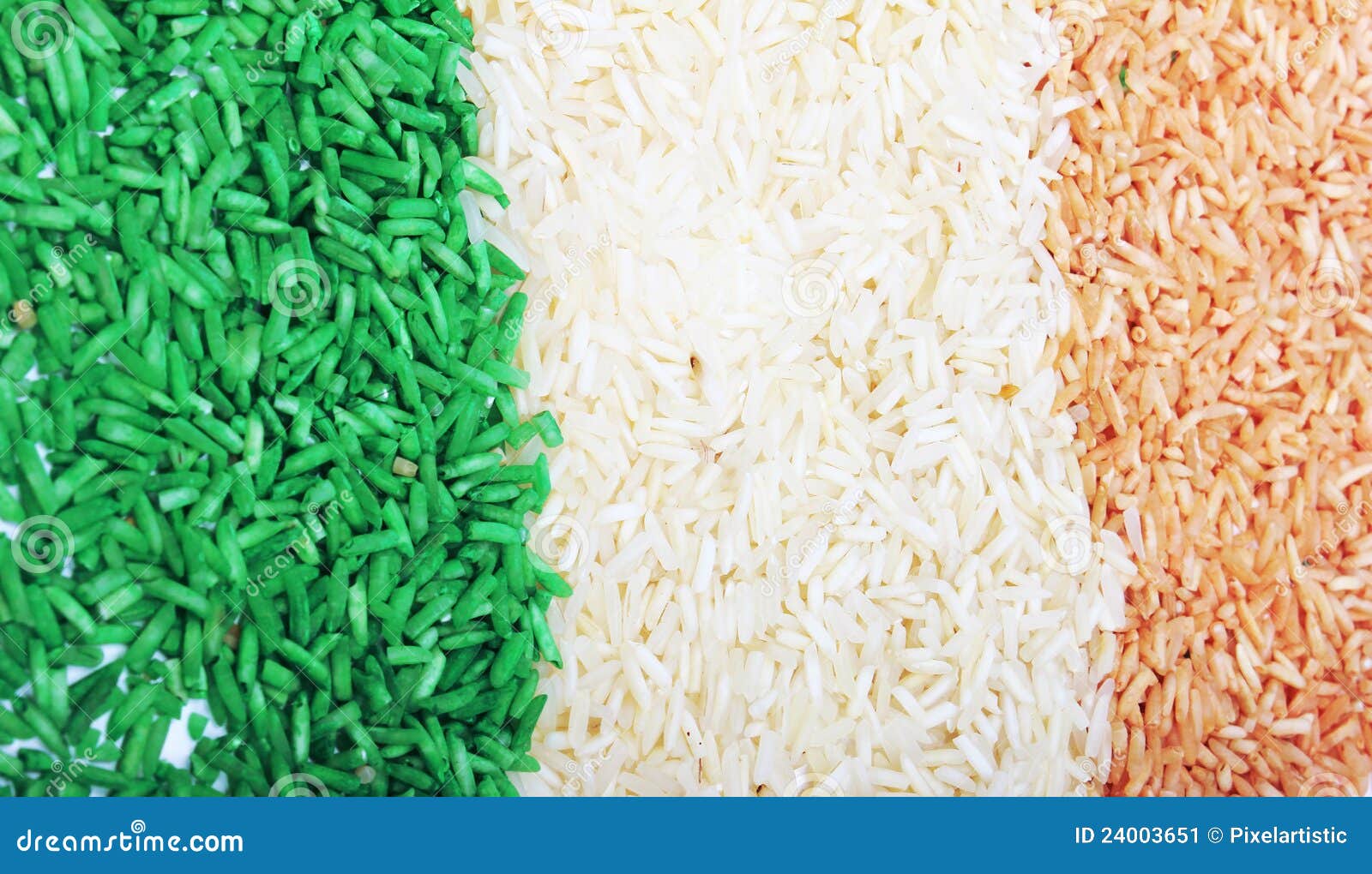 Rice in tricolors stock image. Image of starch, sticky - 24003651