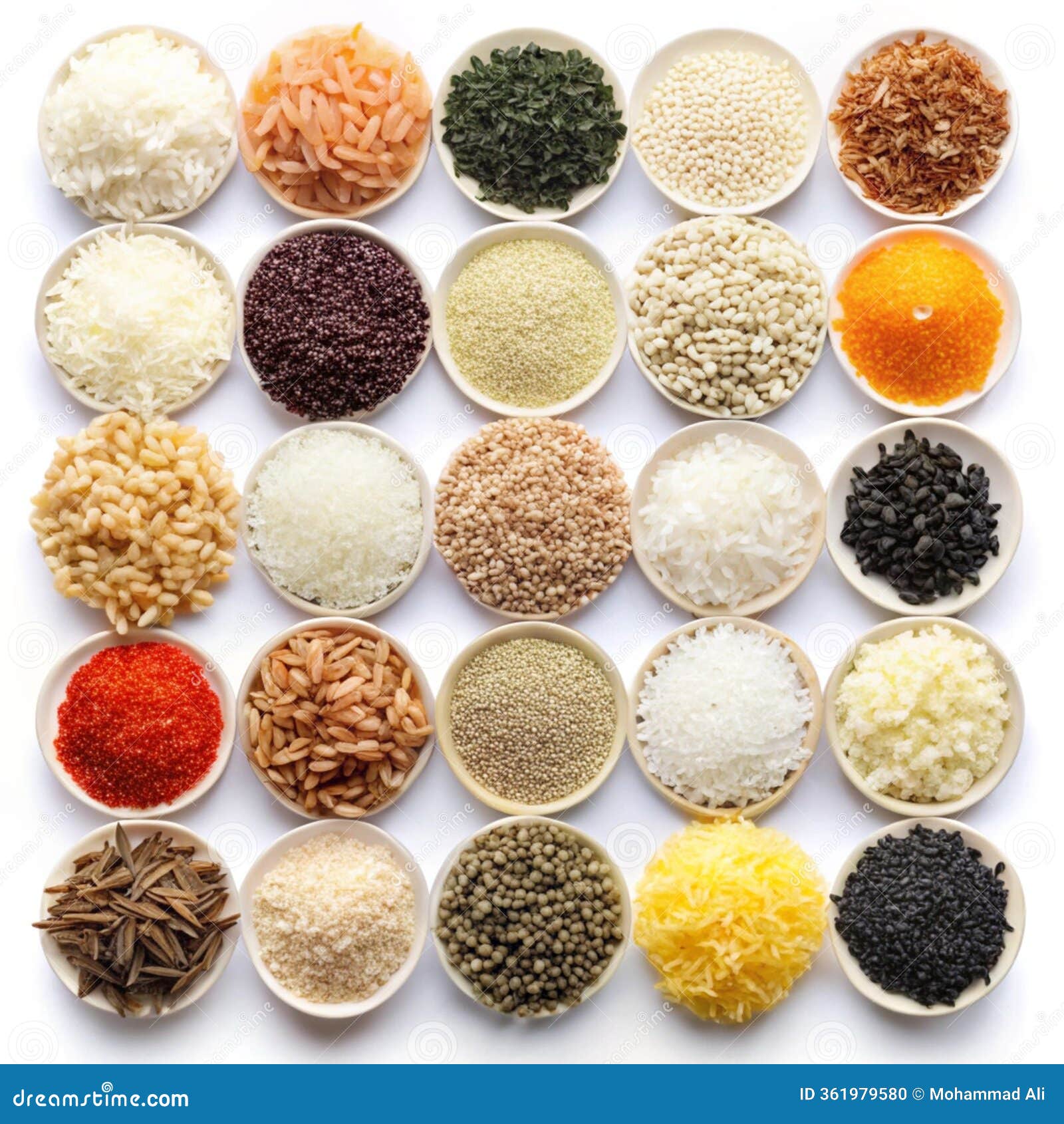 Rice varieties display stock photo. Image of variety - 361979580