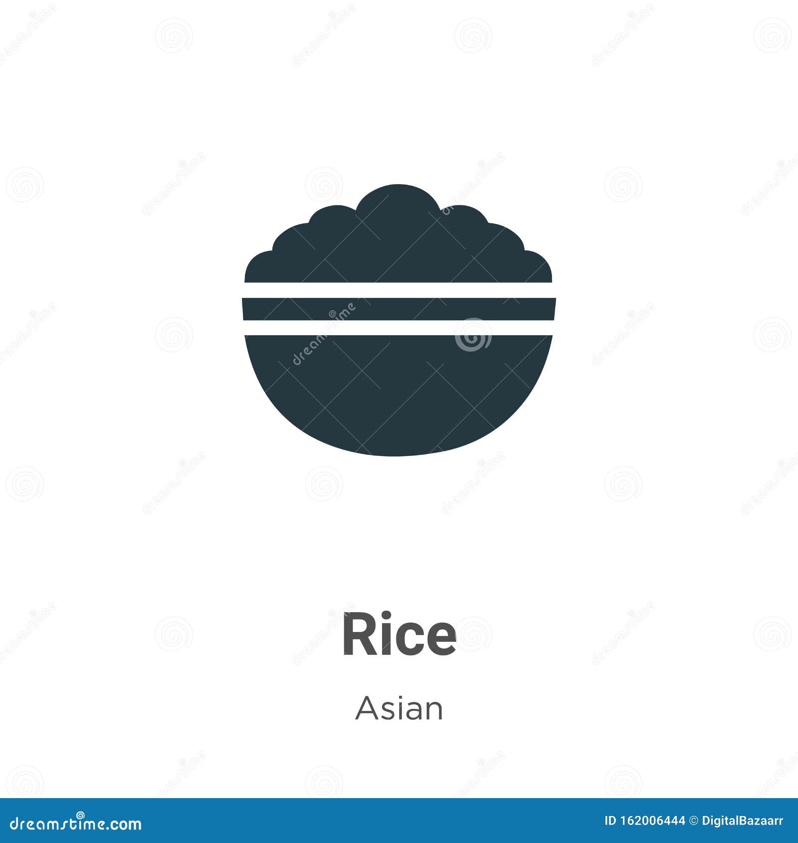 Rice Vector Icon on White Background. Flat Vector Rice Icon Symbol Sign ...