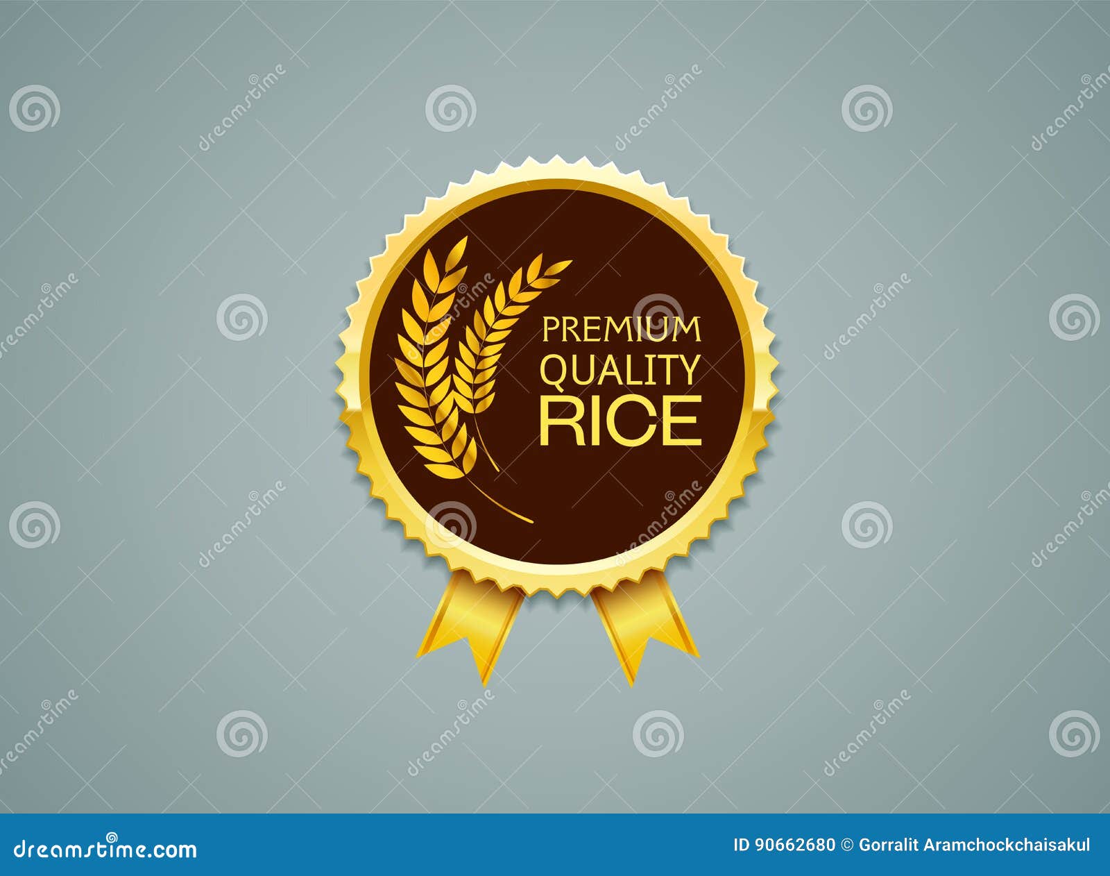 Rice. Vector Illustration.label Stock Vector - Illustration of grain ...