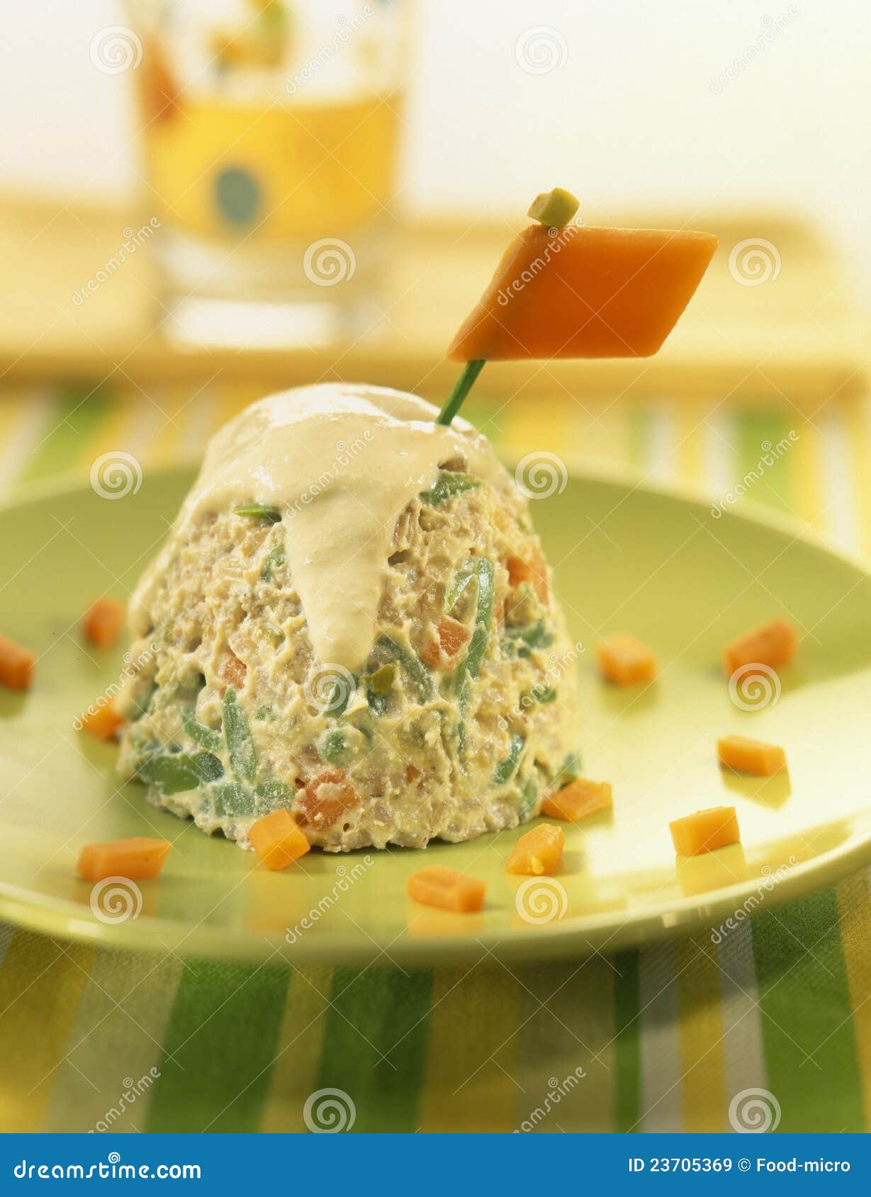 Rice and Vegetable Mayonnaise Dome Stock Image - Image of spring, rice ...