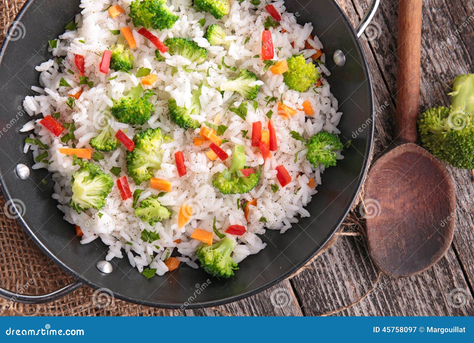 Rice and vegetable stock image. Image of dinner, food - 45758097