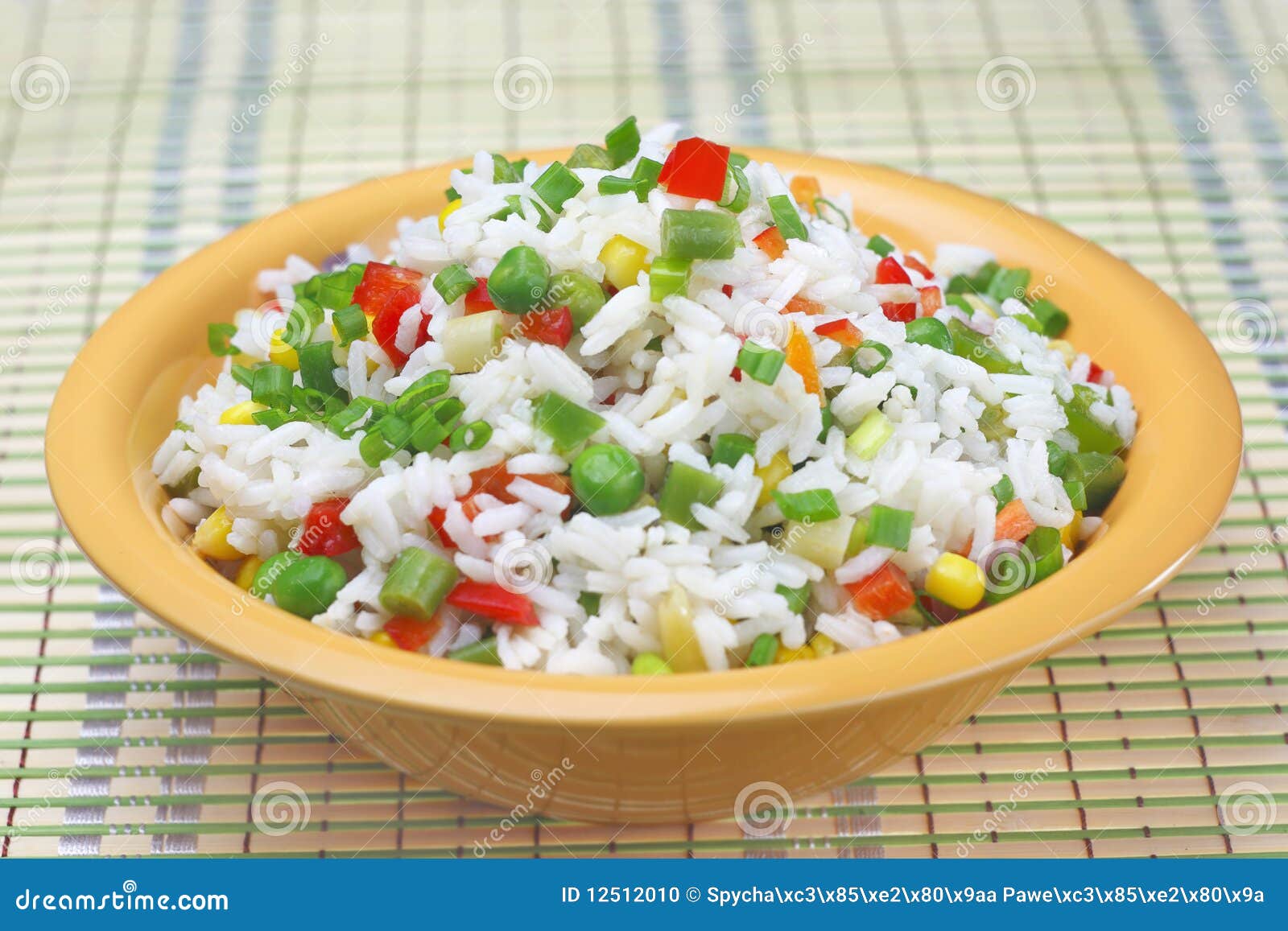 Rice with vegetables. stock photo. Image of beans, pepper - 12512010