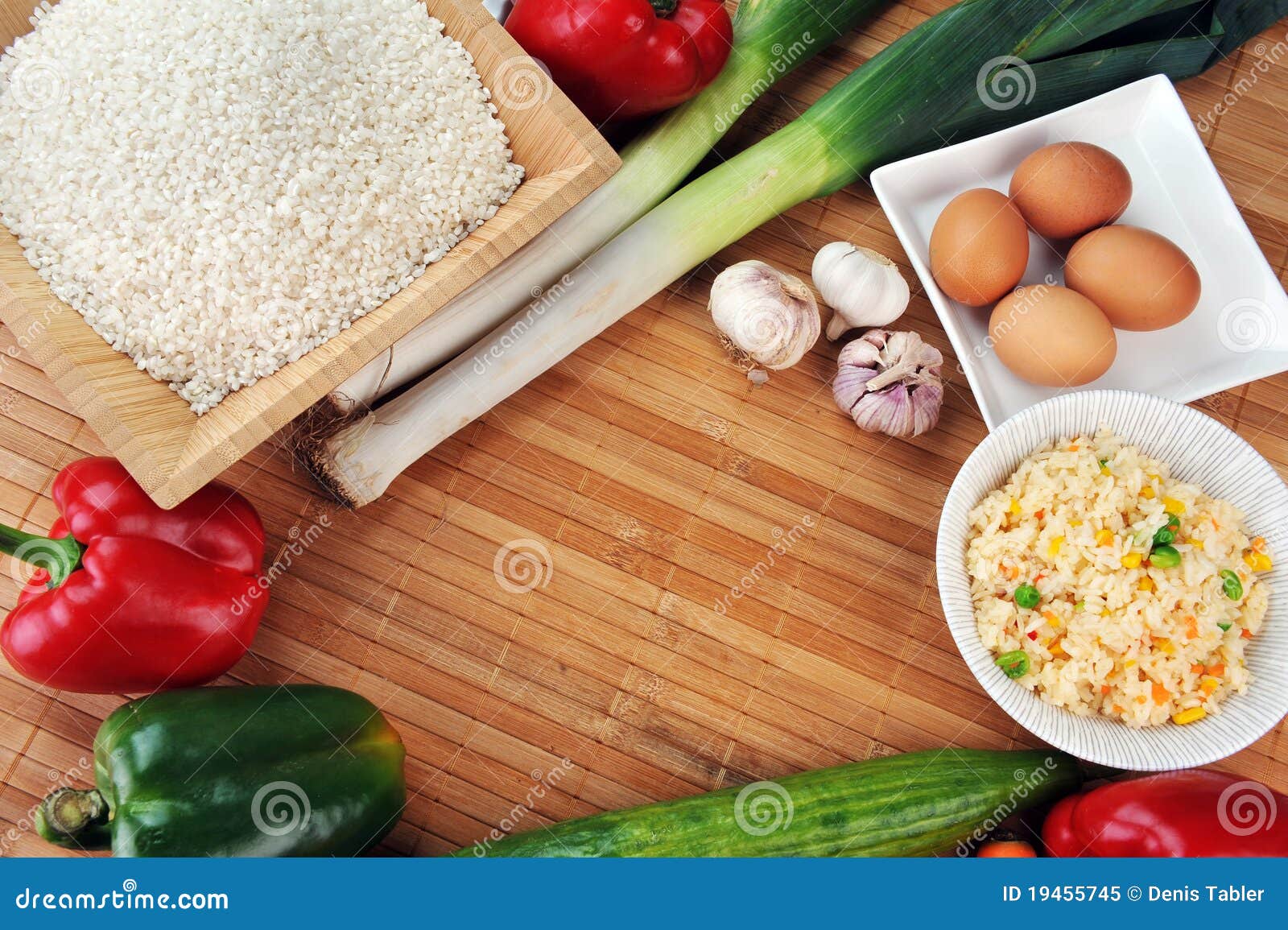 Rice and vegetables stock image. Image of objects, asian - 19455745