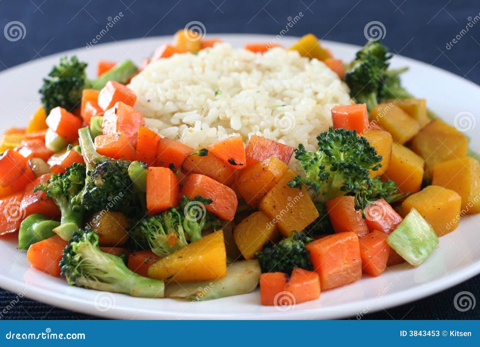 Rice & vegetables stock image. Image of fried, garlic - 3843453