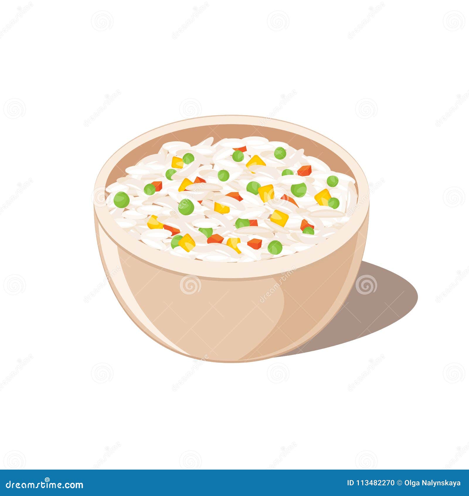 Rice with Vegetables stock vector. Illustration of food - 113482270