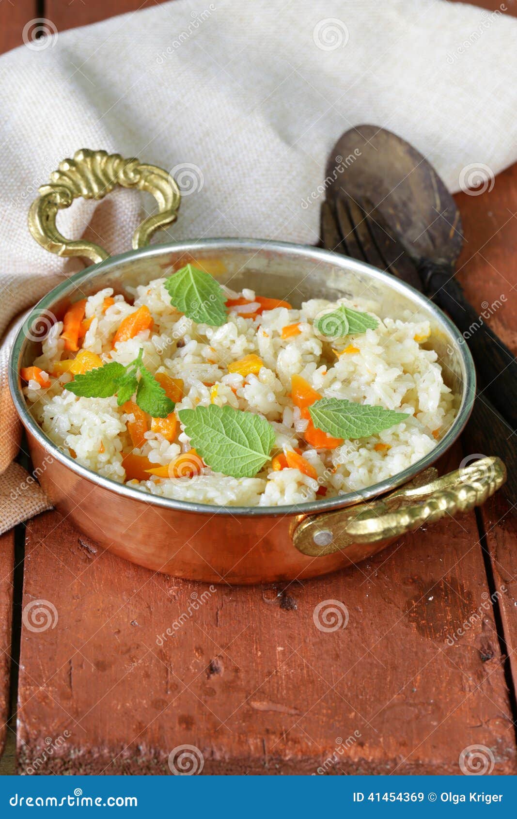 Rice with Vegetables Cooked in Indian Style Stock Image - Image of ...