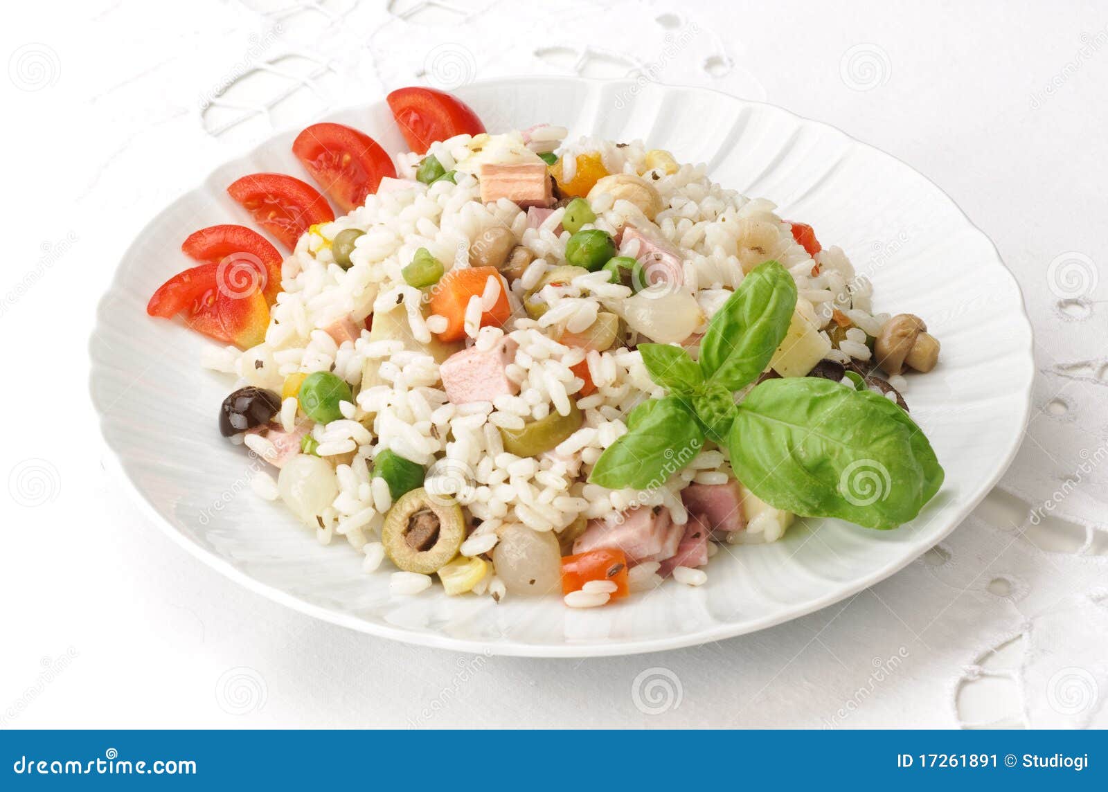 Rice and Vegetables on Plate Stock Image - Image of served, grain: 17261891
