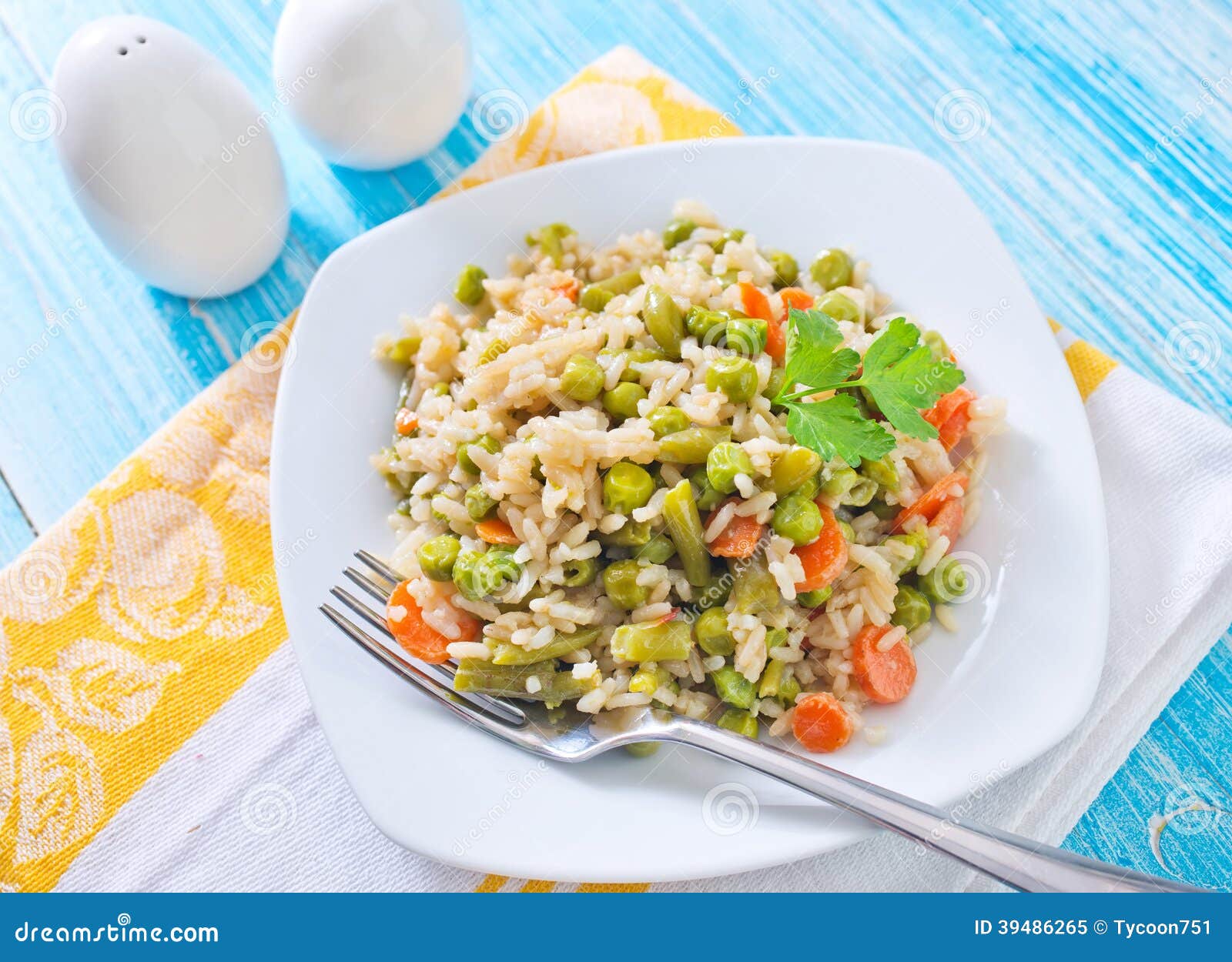 Rice with vegetables stock image. Image of macro, healthy - 39486265