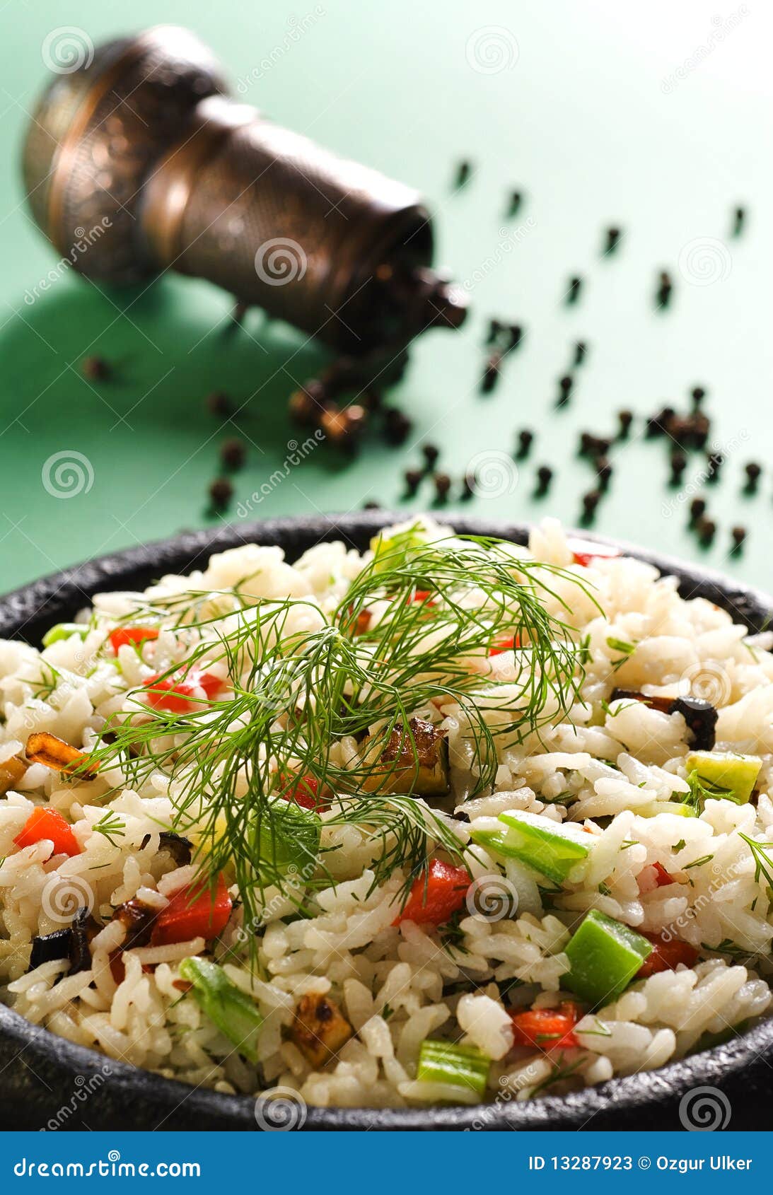 Rice with Vegetables Served in Hot Pot Stock Image - Image of rice ...