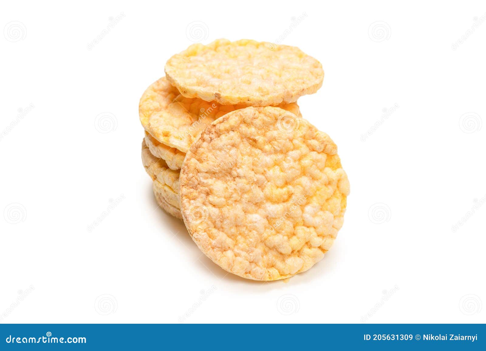 Rice Wafer Isolated on White Background Stock Image - Image of ...