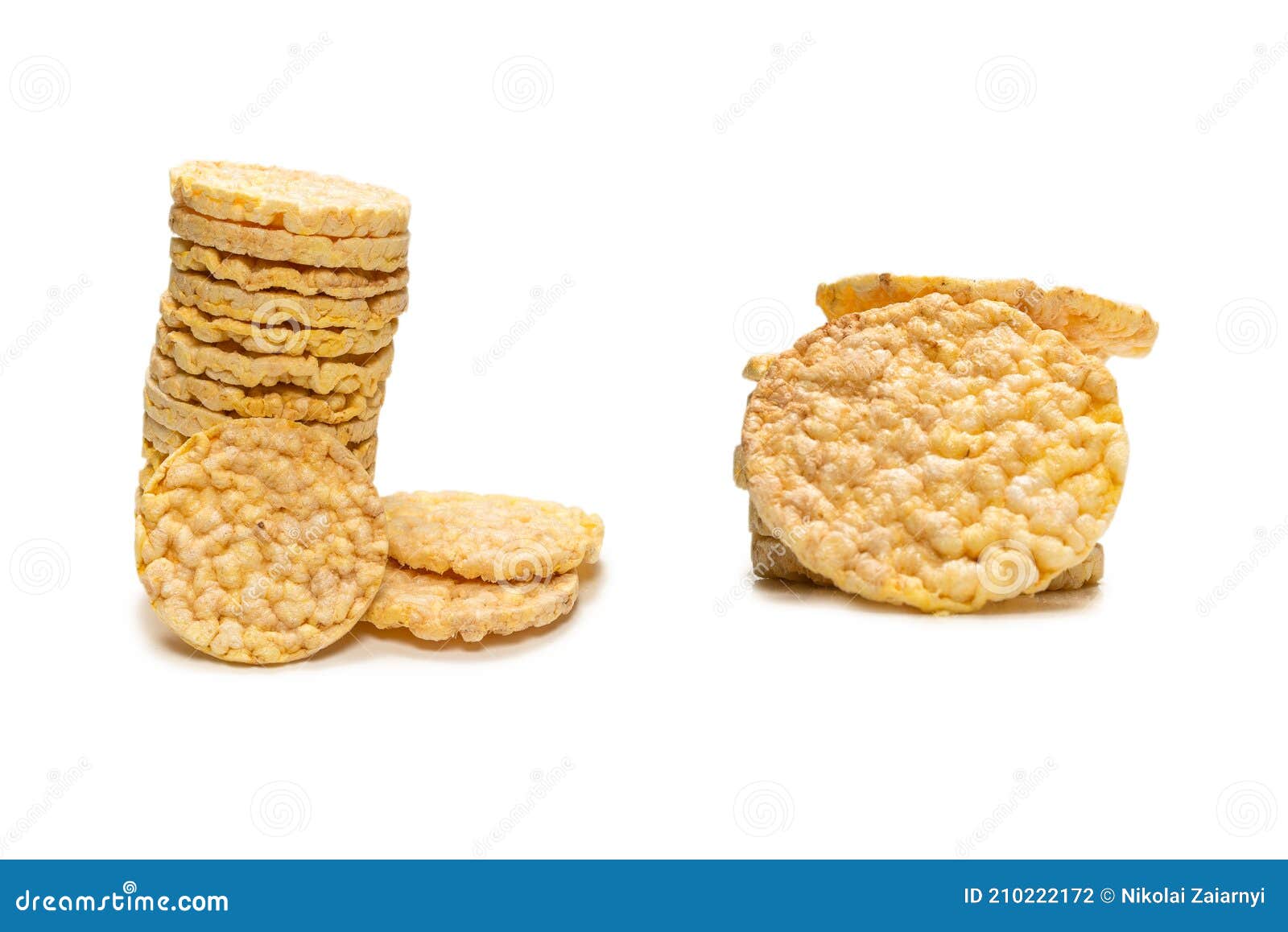 Rice Wafer Isolated on White Background Stock Photo - Image of snack ...