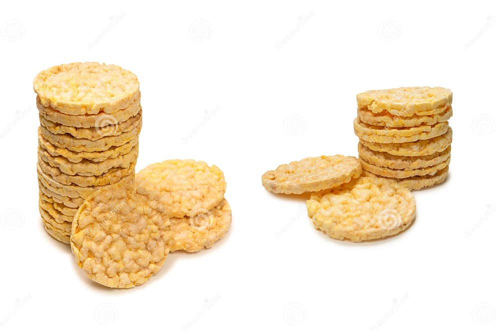 Rice Wafer Isolated on White Background Stock Photo - Image of white ...