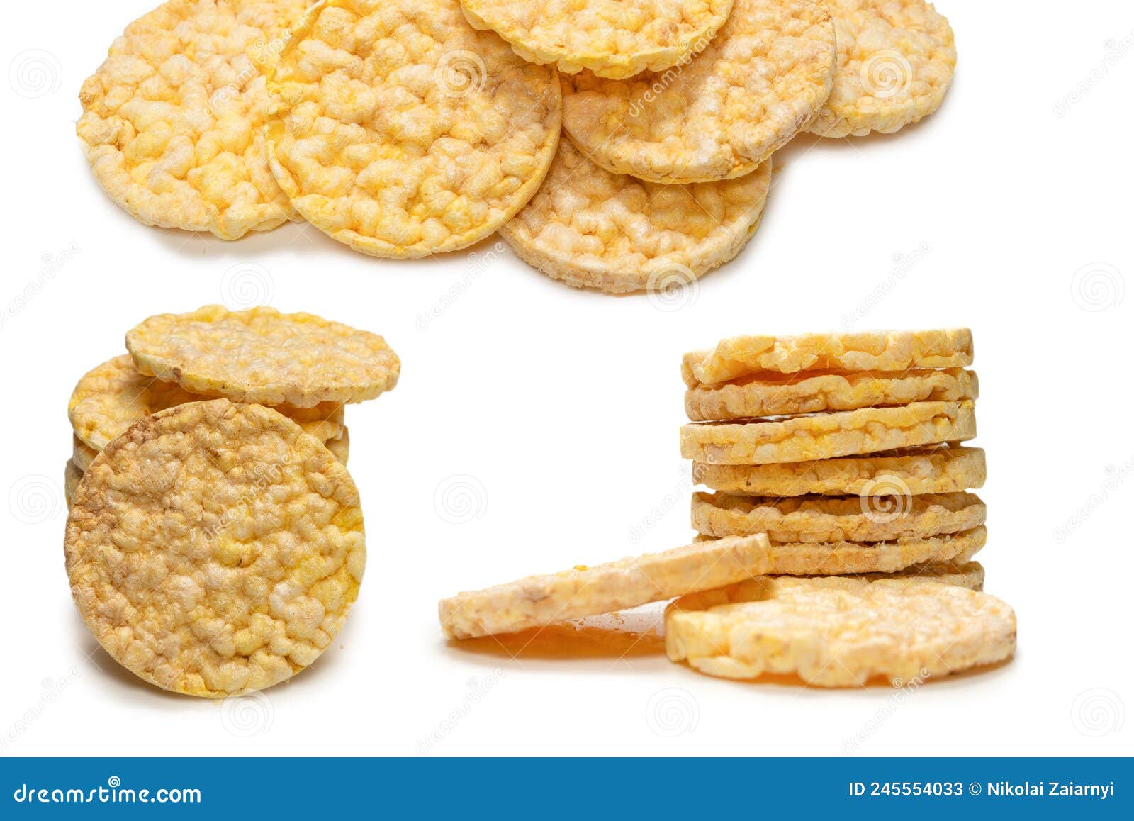 Rice Wafer Isolated on White Background Stock Image - Image of diet ...