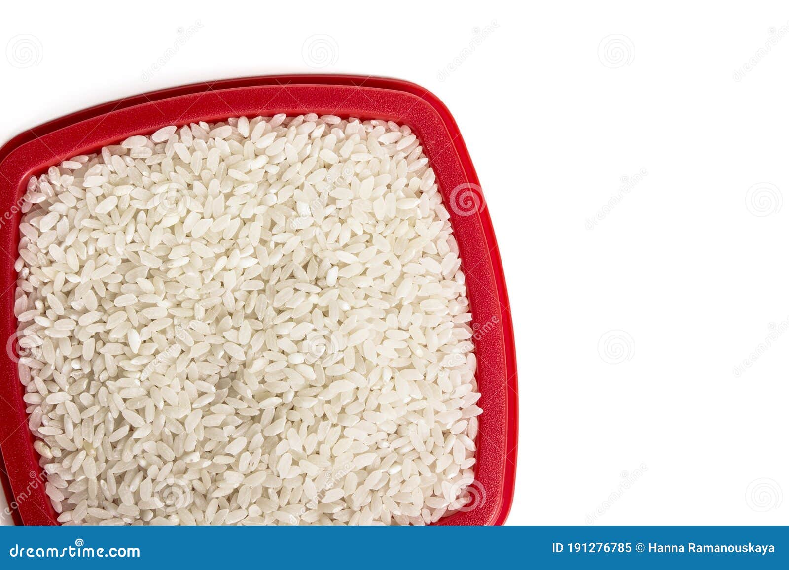 Rice on a White Background Top View Stock Image - Image of groats ...