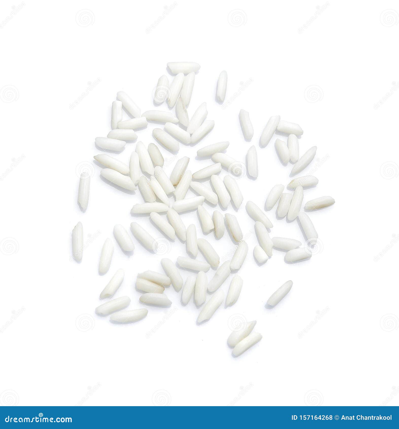 Rice on White Background,top View Stock Photo - Image of nutrition ...