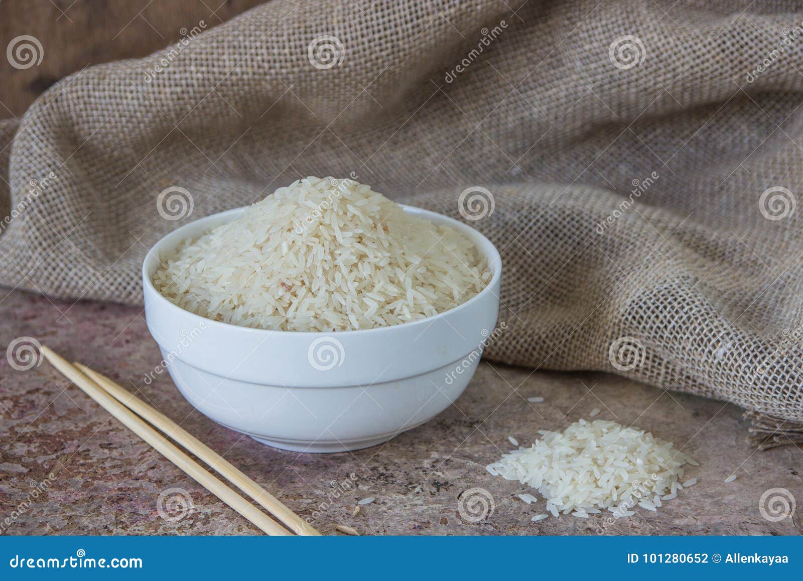 Rice in White Ceramic Bowl Close Up Stock Photo - Image of dish, food ...