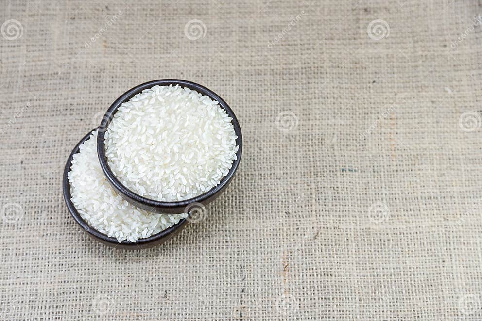 Rice in wooden bow stock photo. Image of cooking, eating - 101219830
