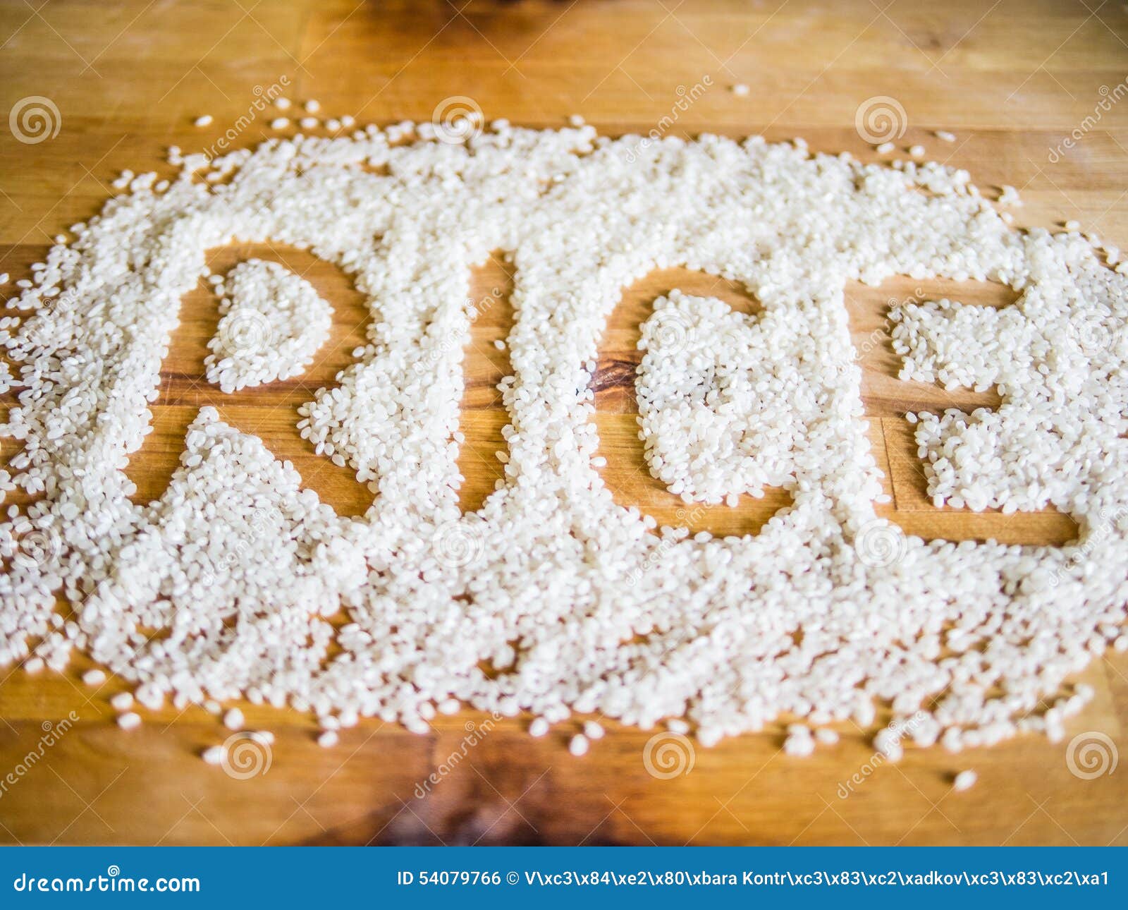Rice word made of rice stock photo. Image of uncooked - 54079766