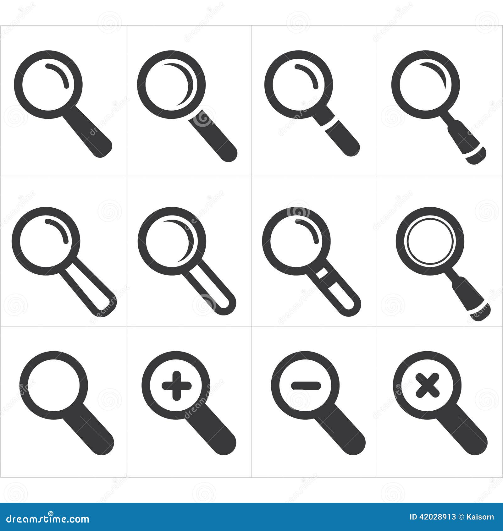 Ricerca e lente dell'icona illustrazione vettoriale. Illustrazione di ...